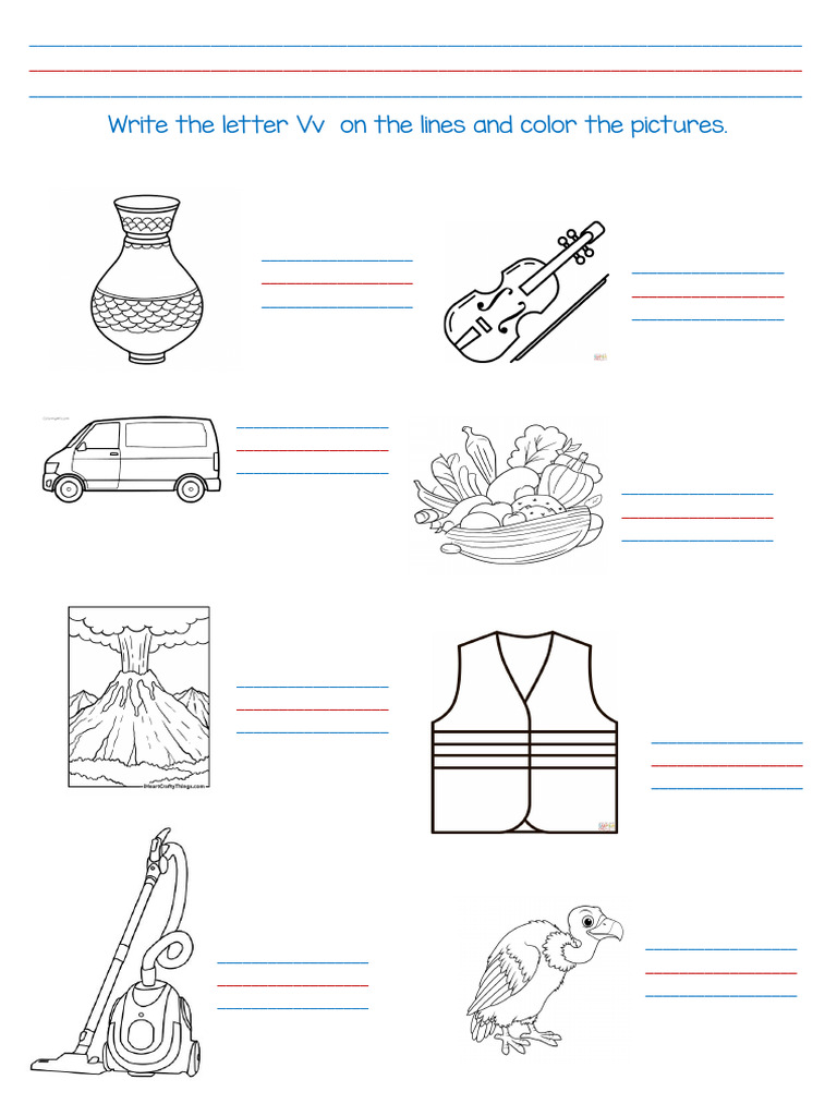 Letter VV Kindergarten Worksheet | PDF