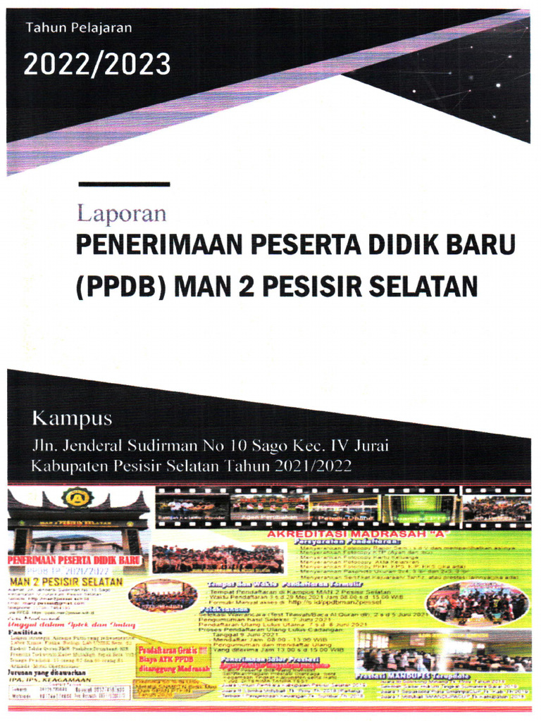 JUNI 10_LAPORAN PPDB MAN 2 Pessel TP. 2022-2023 | PDF