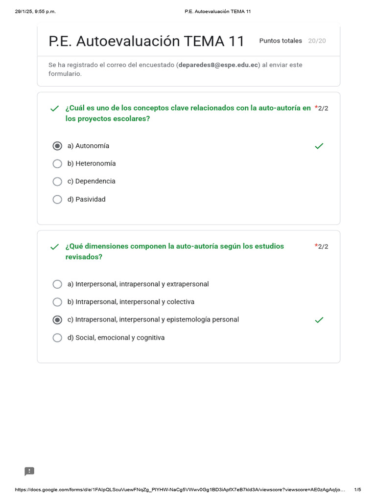 P.E. Autoevaluación TEMA 11 | PDF | Tecnologia Educacional | Modificación de comportamiento
