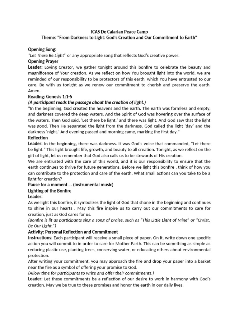 bonfire | PDF | Genesis Creation Narrative | Prayer