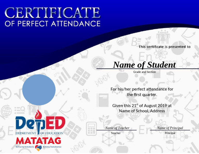 Perfect Attendance Certificate Template | PDF