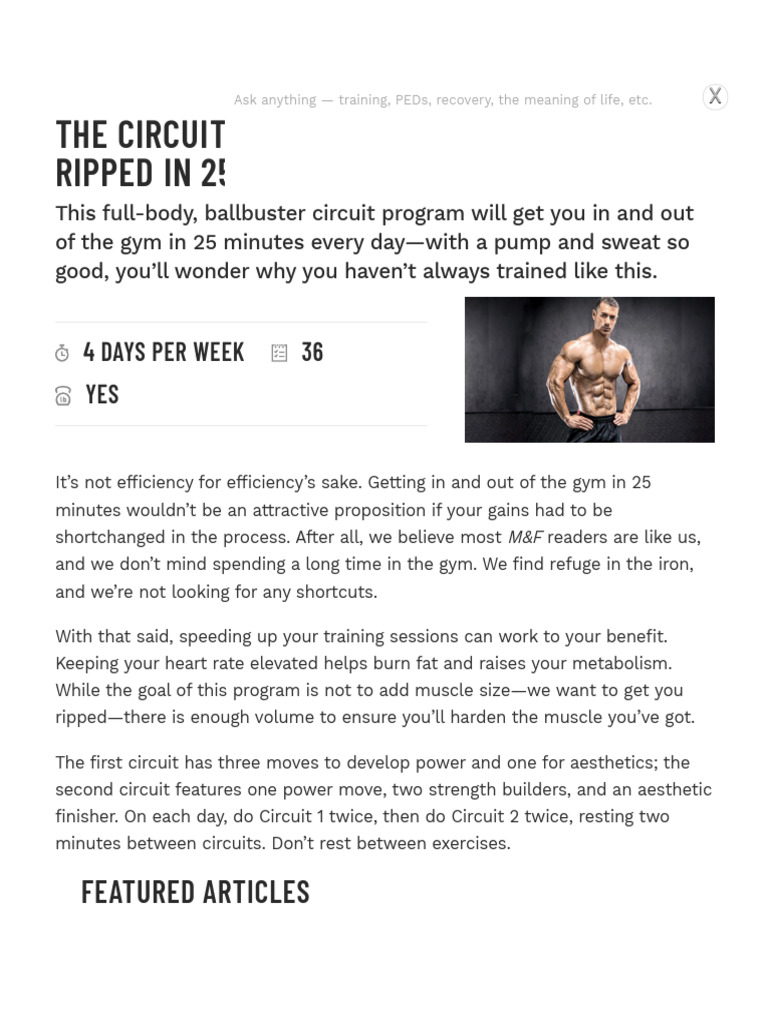 25-Minute Circuit Workout Plan | PDF | Kettlebell | Weight Training