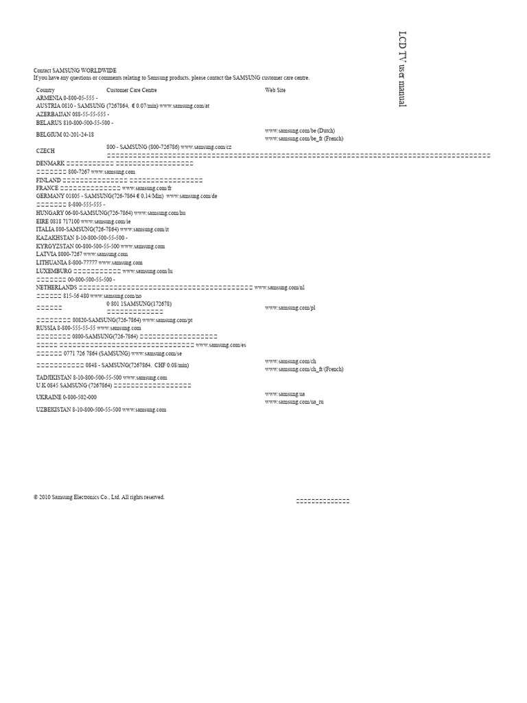 Instrukcja Obsługi Samsung LE32C450E1W (Polski - 391 Stron) | PDF | Samsung