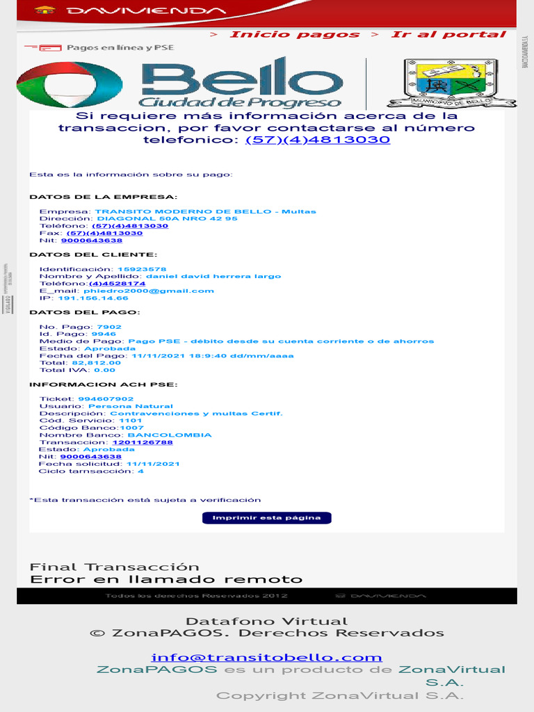 Pago Multa PDF | PDF