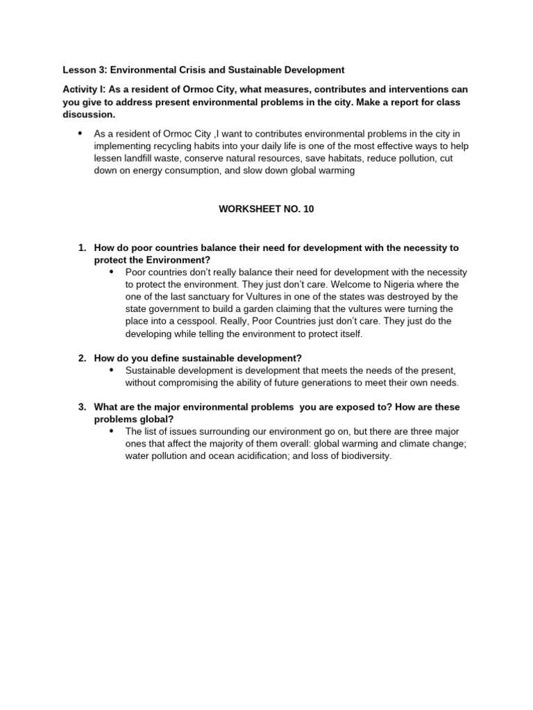 Environmental Crisis & Solutions | PDF