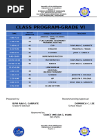 Class Program Grade 4-6 SY2024-2025 | PDF | Learning | Teaching