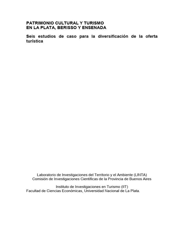 Turismo Cultural en La Plata | PDF | Turismo | Bienes (Ley)