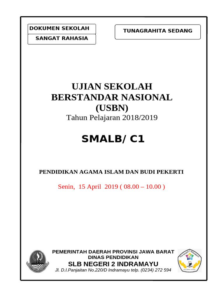 Sampul Soal Ujian | PDF