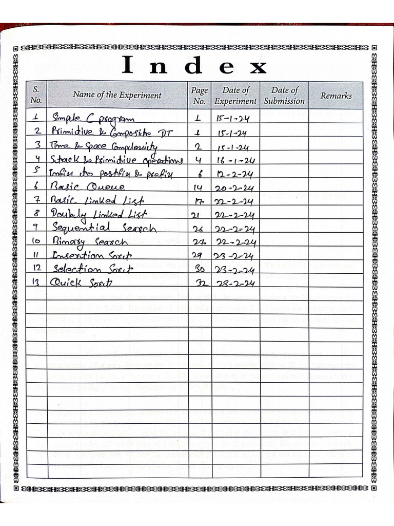DSA Practical File | PDF