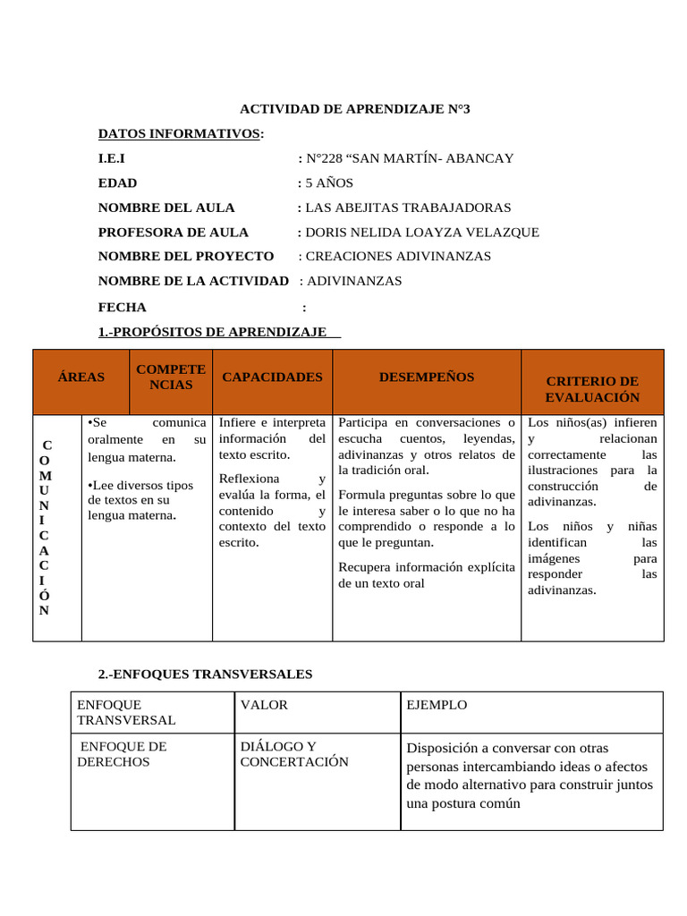Adivinanzas para Niños de 5 Años | PDF | Aprendizaje | Evaluación