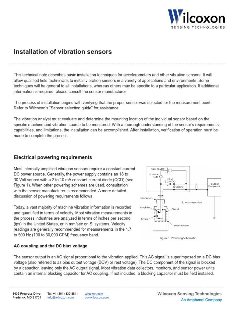 Vibration Sensor Installation Guide | PDF | Power Supply | Amplifier