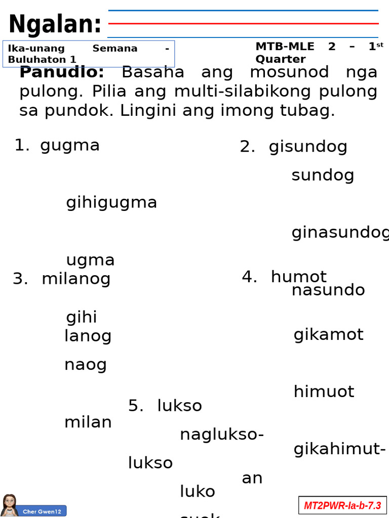 MTB2-Worksheets-Q1-W1 | PDF