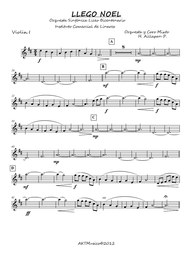 Llego Noel Violin I Pdf