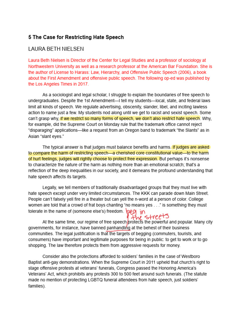 Rethinking Hate Speech Restrictions | PDF | Freedom Of Speech | Hate Speech