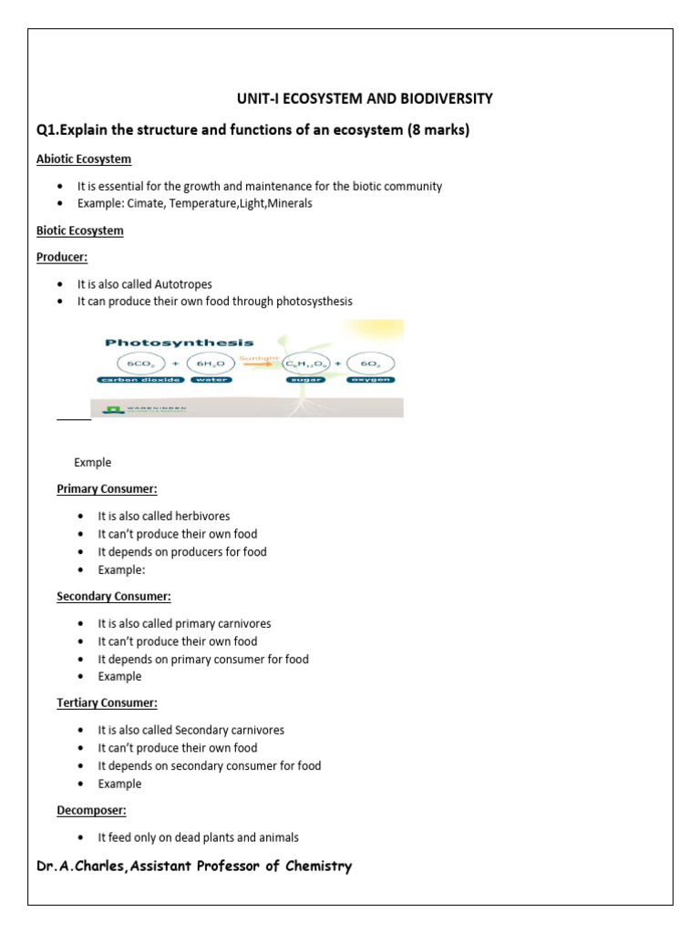 EVS Unit 1 | PDF | Ecosystem | Endangered Species
