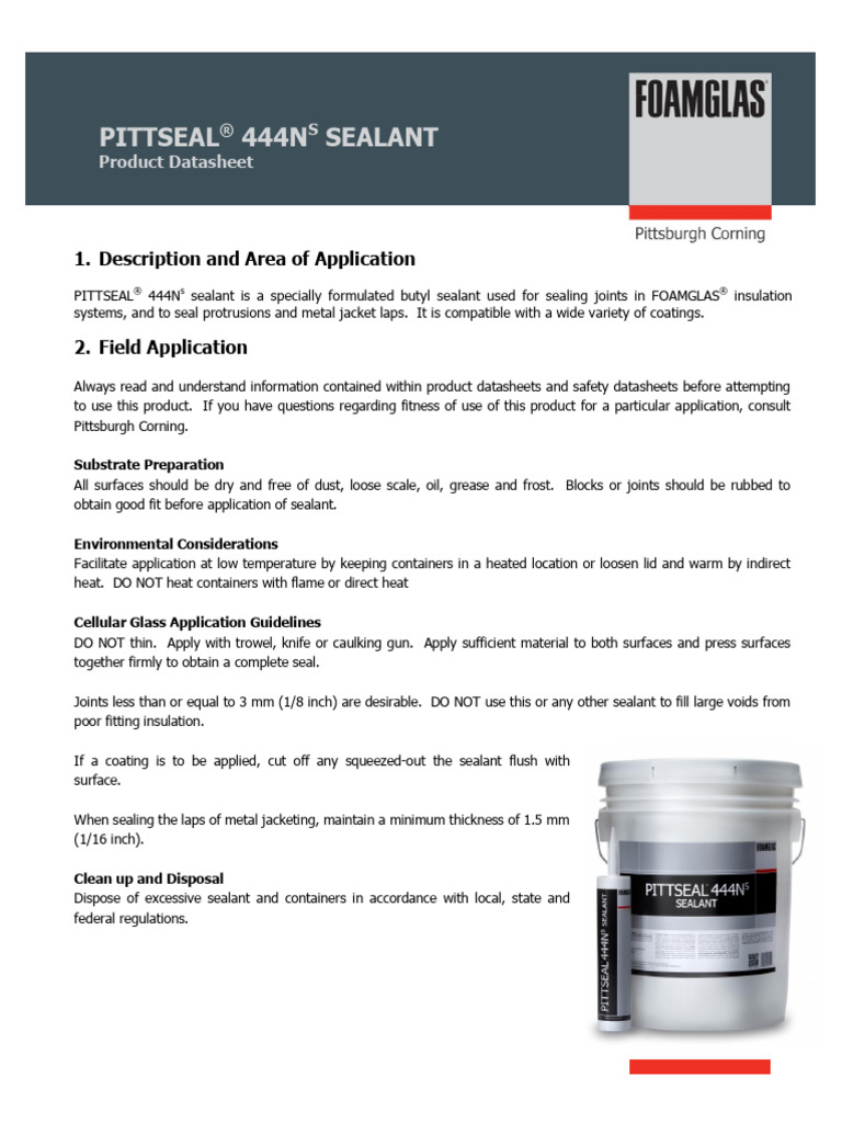 Pittseal 444Ns | PDF | Water | Materials