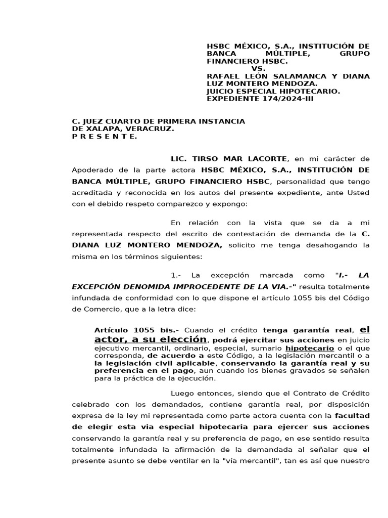 Juicio Hipotecario HSBC vs. León y Montero | PDF | Caso de ley | Ley ...