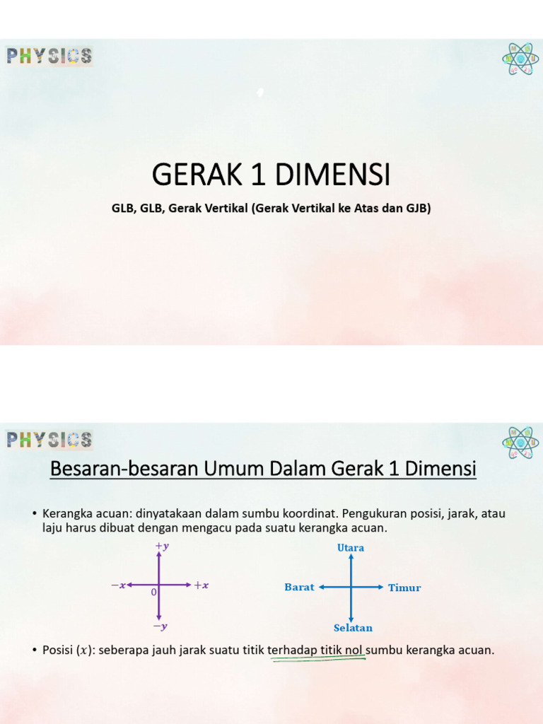 [01022023] Besaran Gerak 1 Dimensi - GLB | PDF