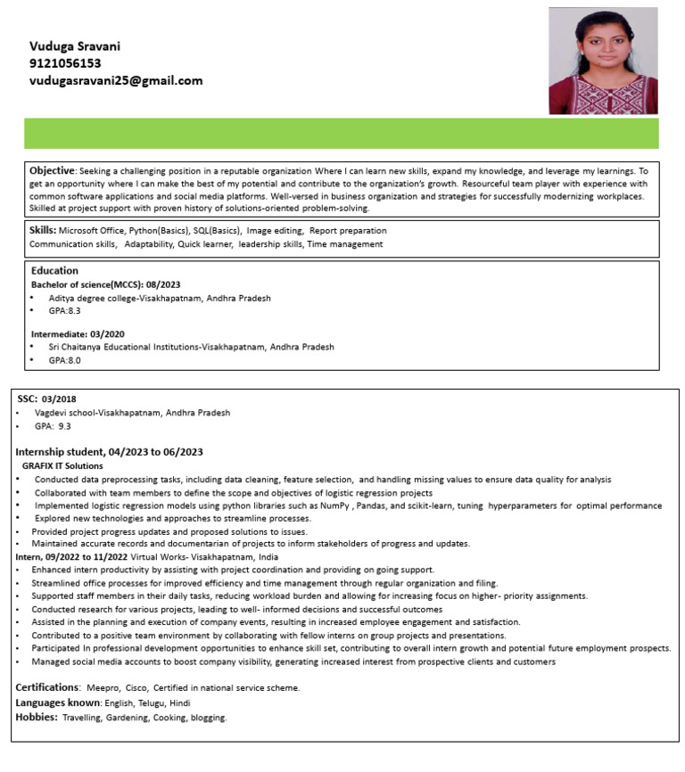 Document from SRAVANI ♥️? | PDF | Python (Programming Language) | Internship