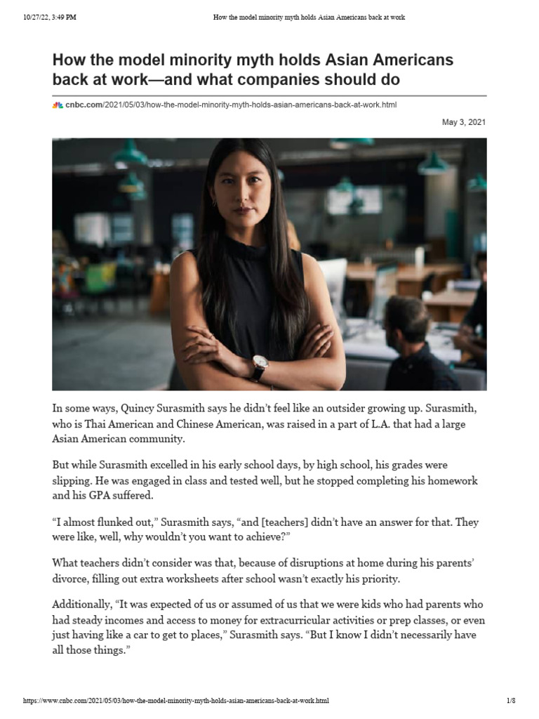 Model Minority Myth's Impact on Asians | PDF | Politics And Race ...