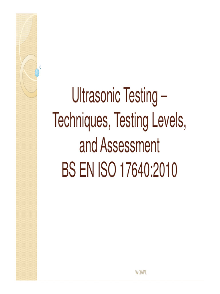Presentation-Ut 1 - Standard Testing - 17640 | PDF | Nondestructive ...