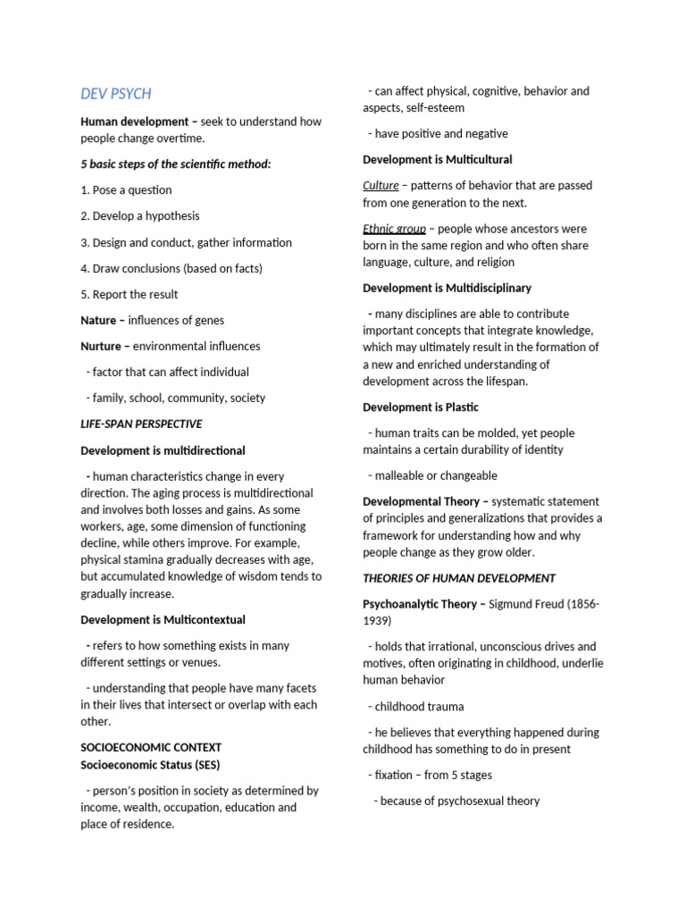 Human Development Theories Overview | PDF | Twin | Behavioural Sciences