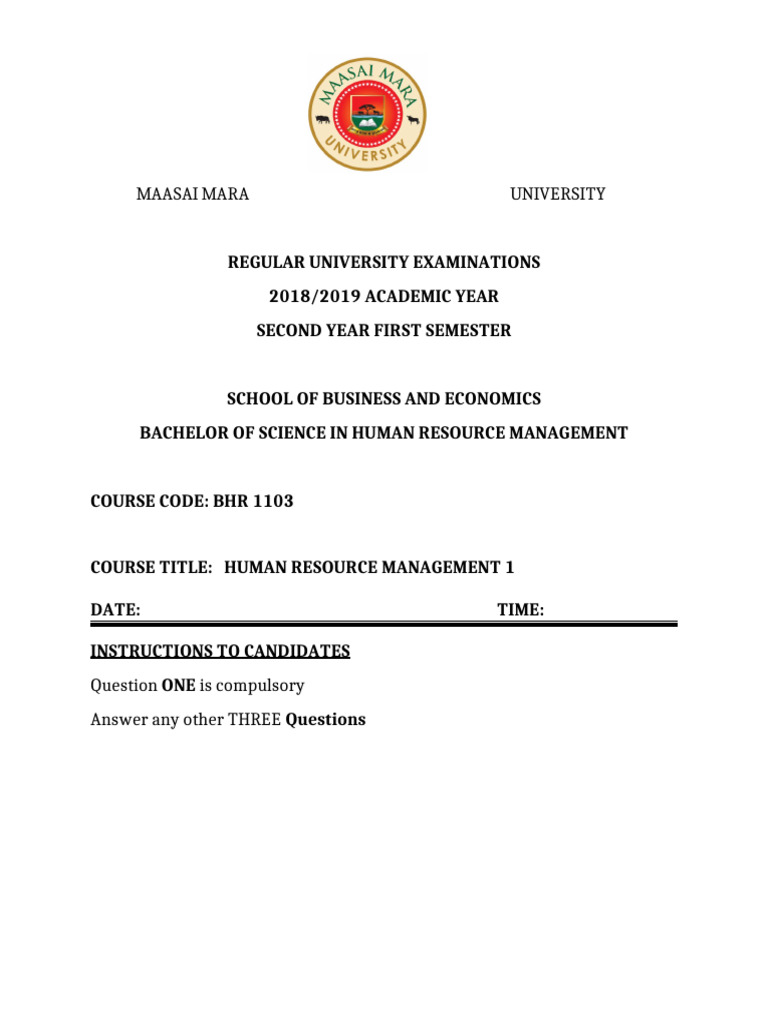 DR - Kinanga Sep 2018 Exams | PDF | Human Resource Management ...