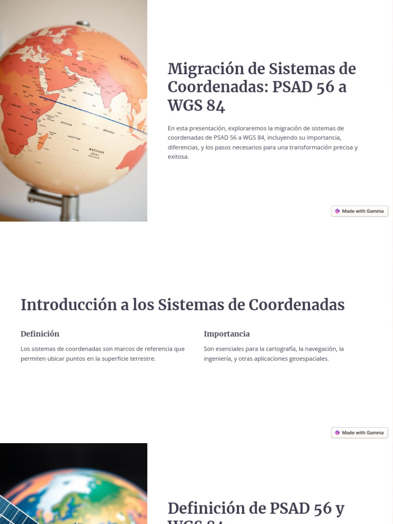 Migracion de Sistemas de Coordenadas PSAD 56 A WGS 84 | PDF