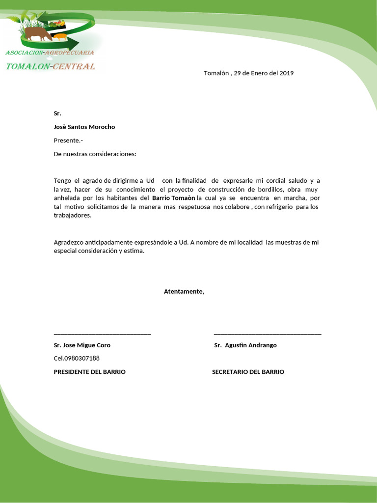 TOMALON-peticion de Ayuda-2 | PDF