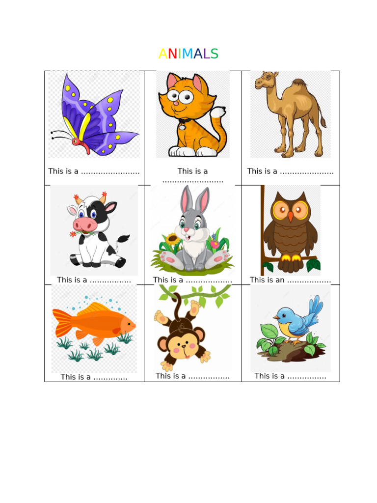 ANIMALS Worksheet | PDF