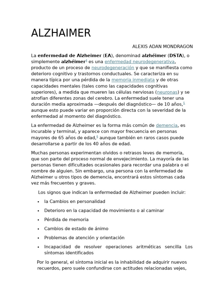 ALZHAIMER | PDF