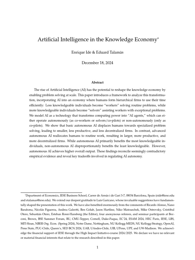 Artificial Intelligence in The Knowledge Economy | PDF | Artificial ...