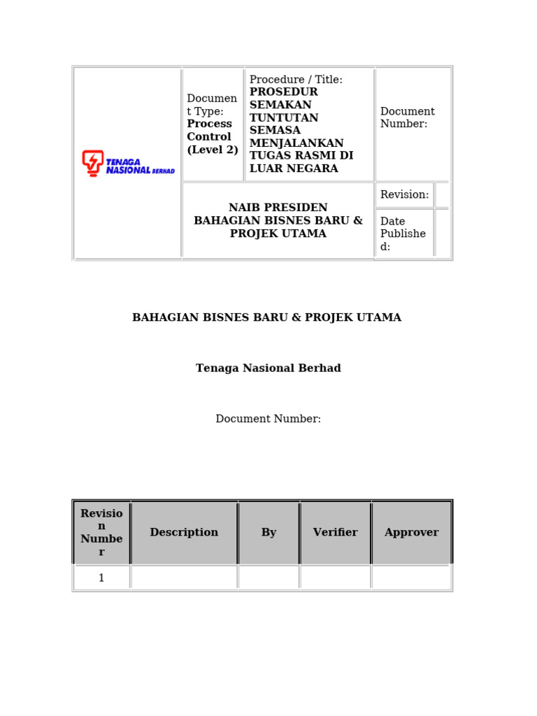 Prosedur Tuntutan Luar Negeri TNB | PDF