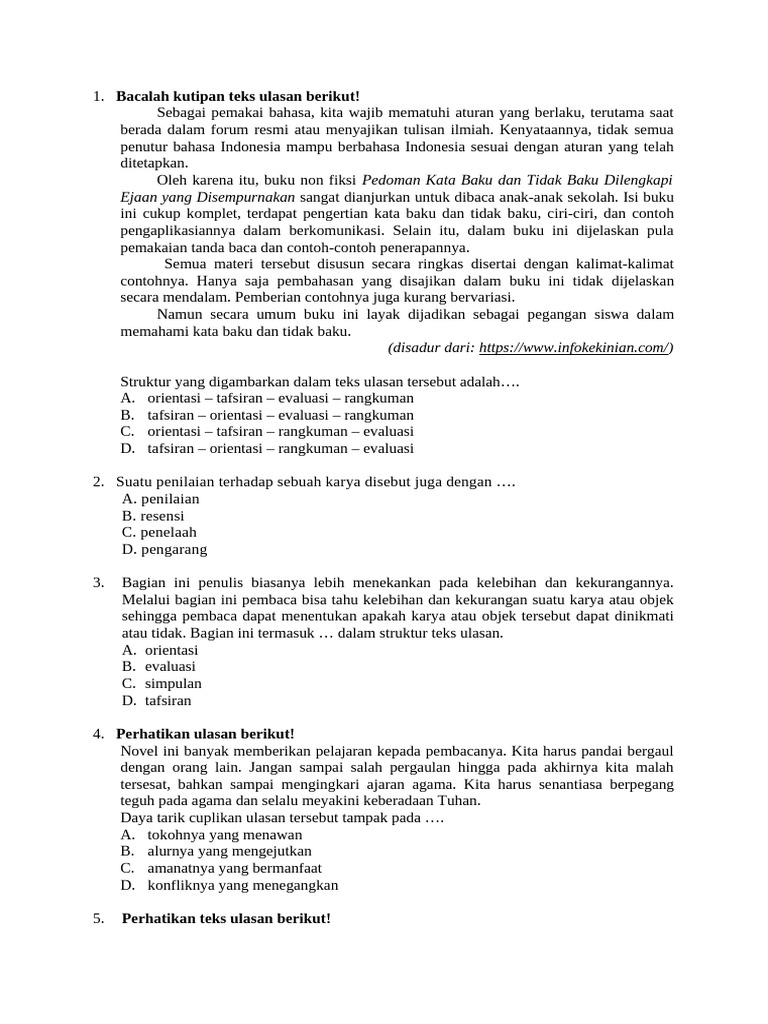 Latsol kelas 8 Bindo | PDF