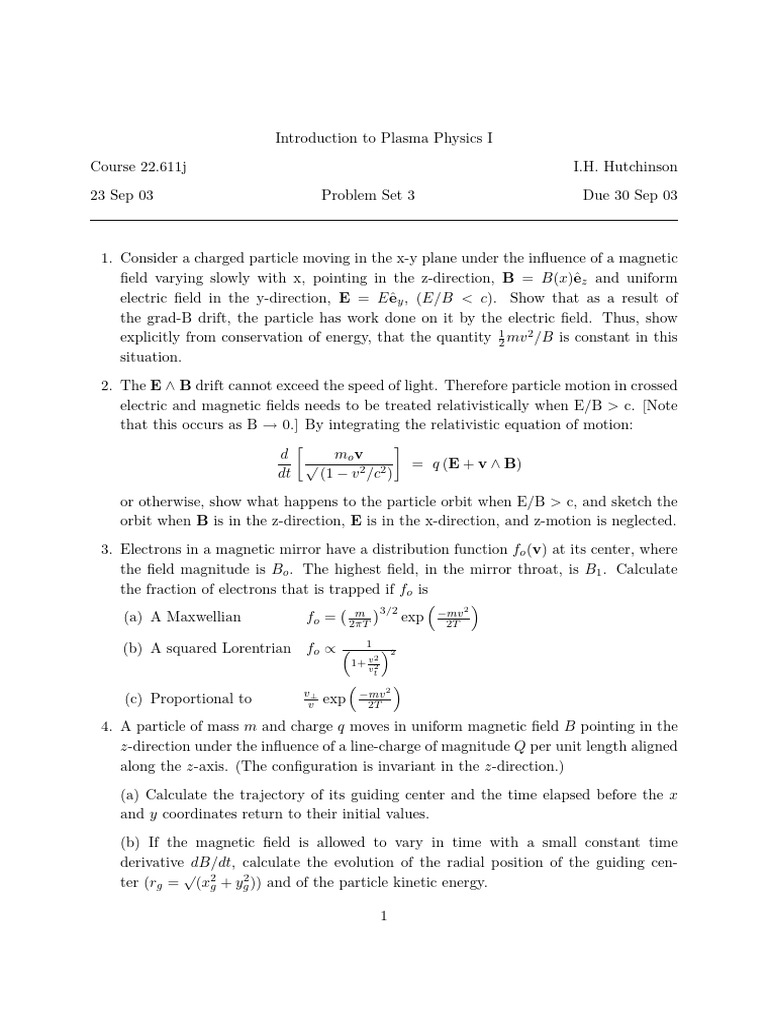 Set 3611 J 03 | PDF | Plasma (Physics) | Electric Current