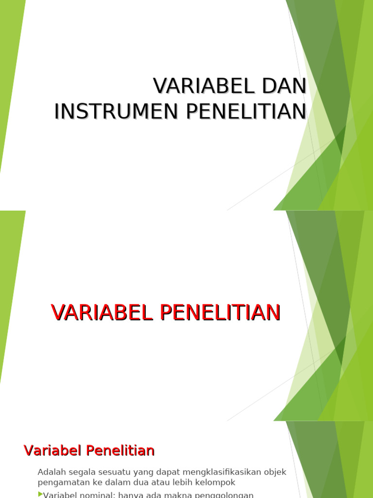 Variabel dan Instrumen Penelitian Pendidikan | PDF