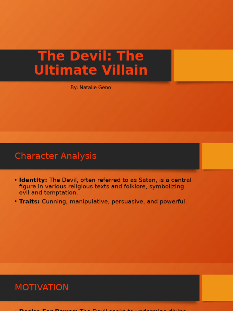 The Devil: Villain Analysis & Traits | PDF