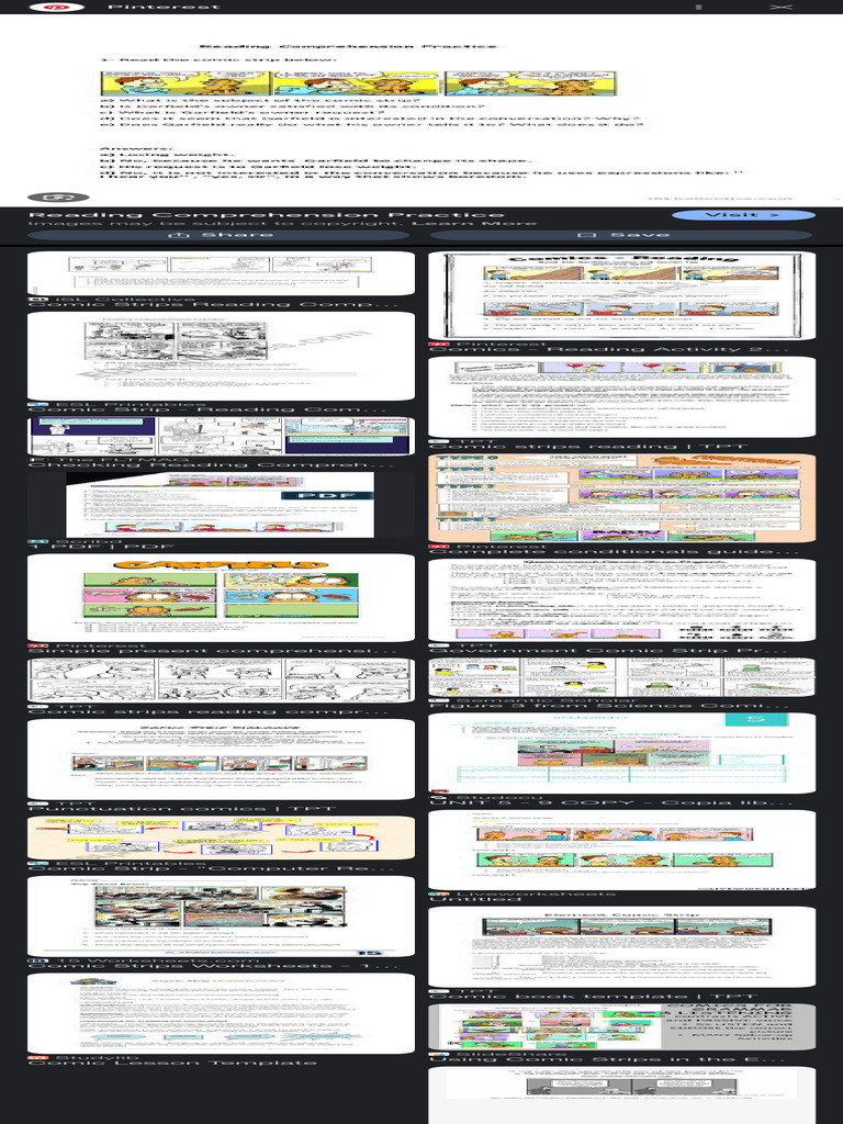 Comic Strips for Reading Comprehension | PDF