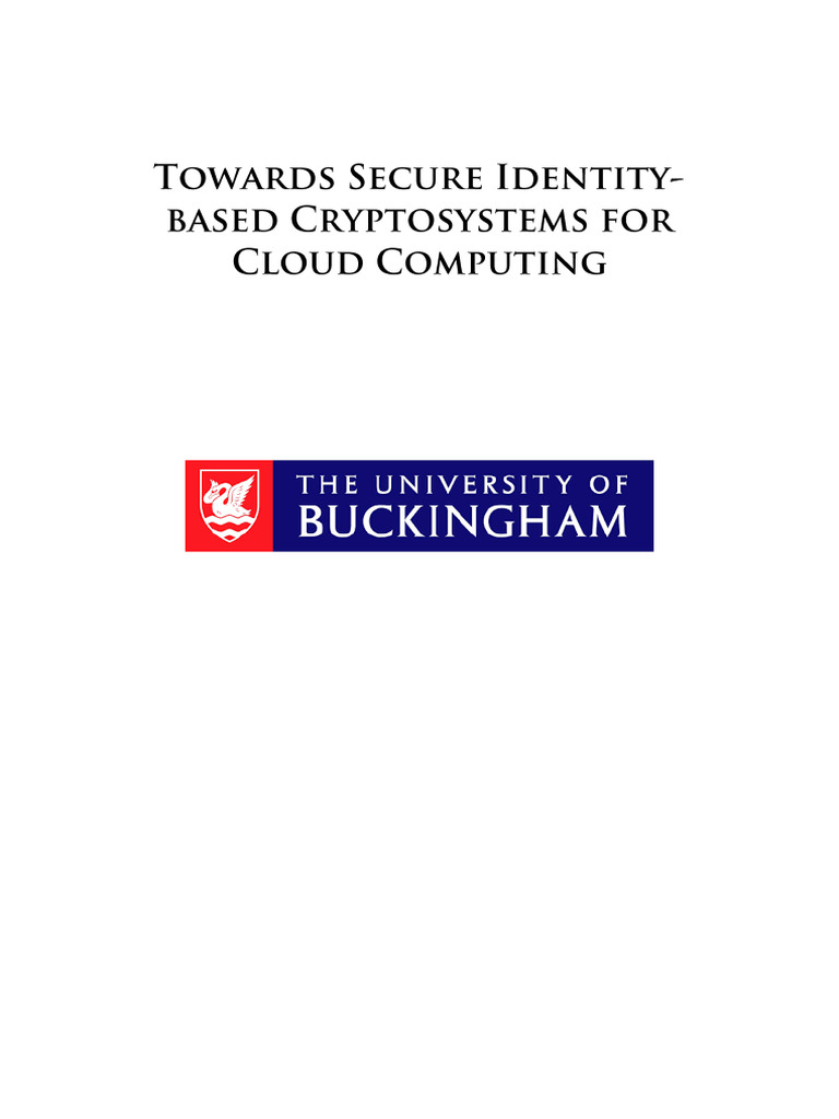 Towards Secure Identity-Based Crytosystems For Cloud Computing | PDF | Key (Cryptography ...