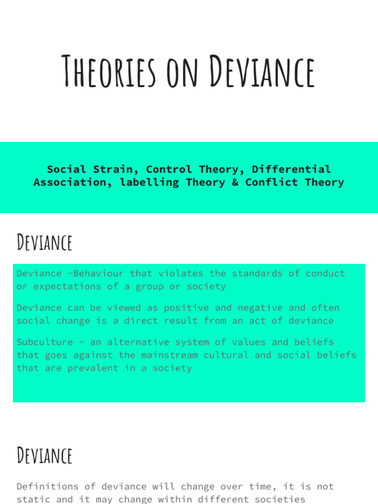 Theories of Deviance Explained | PDF | Deviance (Sociology) | Popular ...