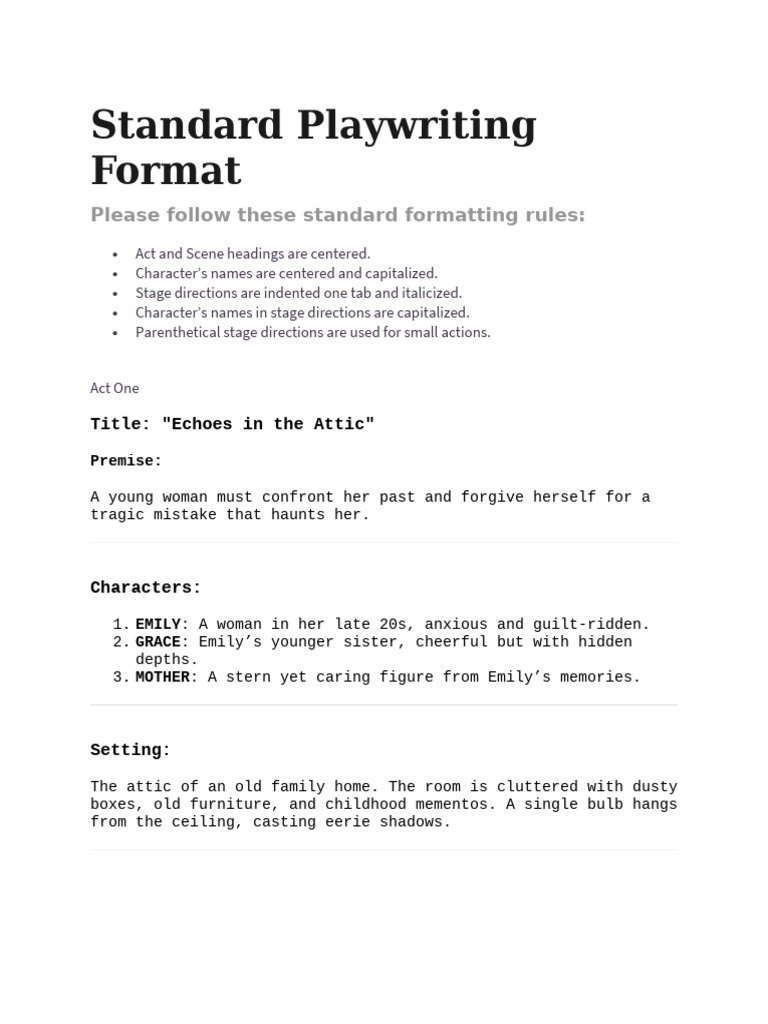 CNF - Standard Playwriting Format | PDF