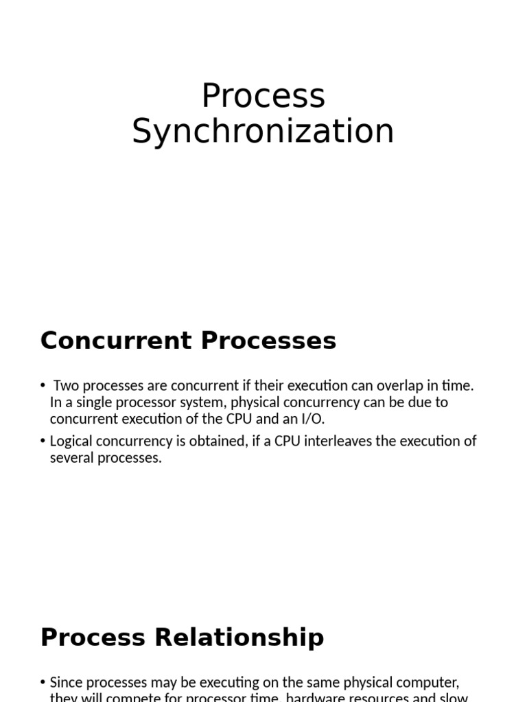 3Process Synchronization | PDF | Process (Computing) | Concurrency (Computer Science)