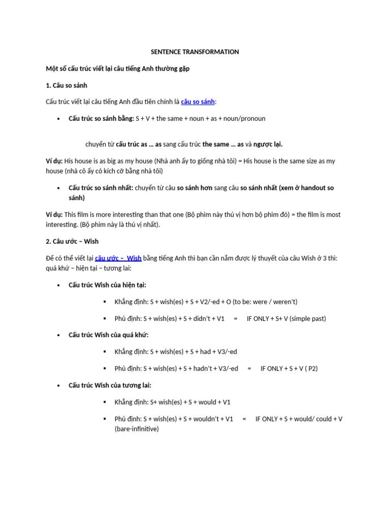 Sentence Transformation | PDF