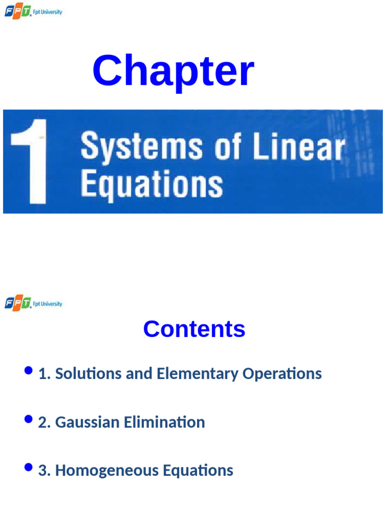 (Chap 1) Systems of Linear Equations | PDF | System Of Linear Equations | Matrix (Mathematics)