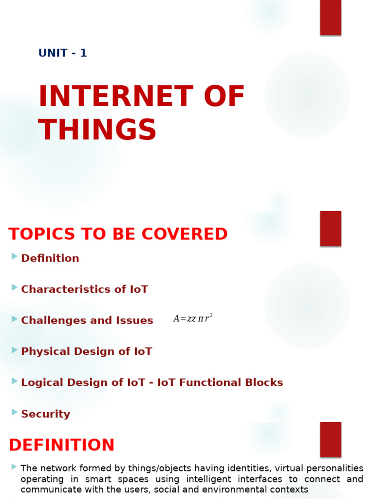 Internet of Things - Unit - 1 | PDF | Transmission Control Protocol ...
