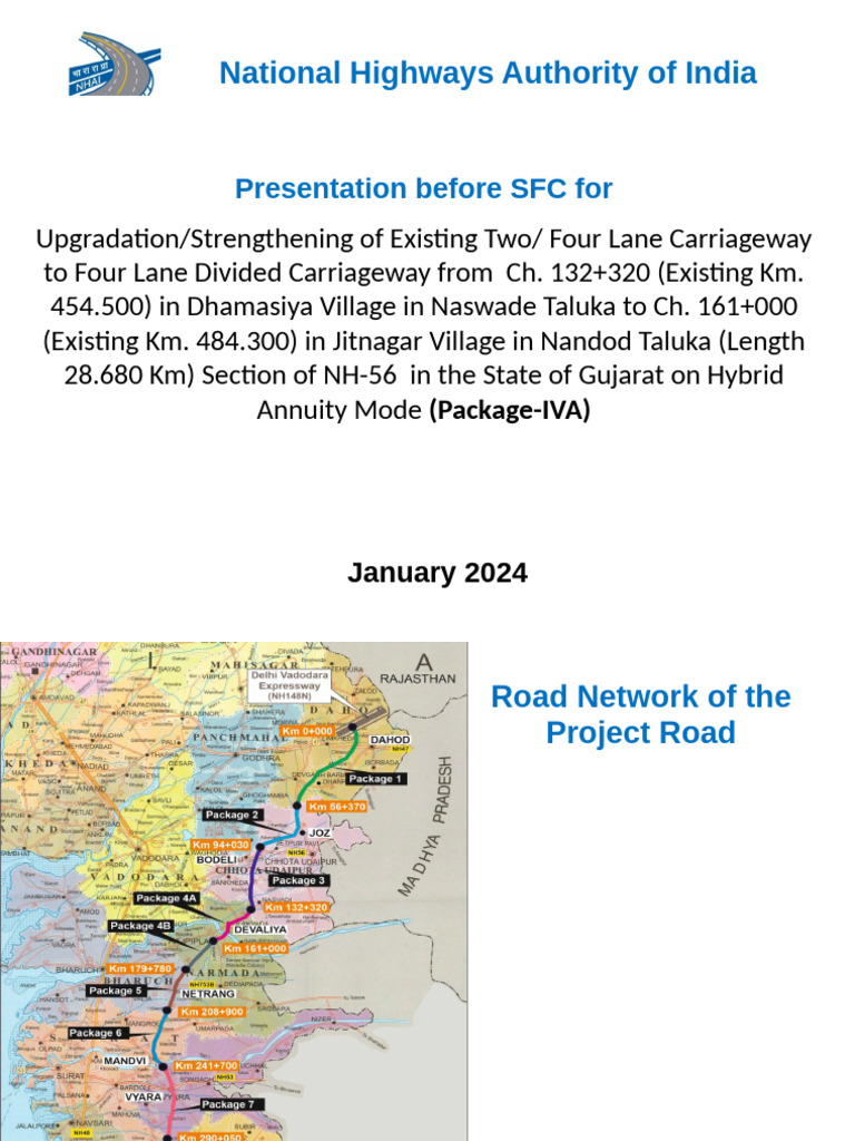 NH-56 Upgrade to 4-Lane in Gujarat | PDF | Interchange (Road) | Civil Engineering