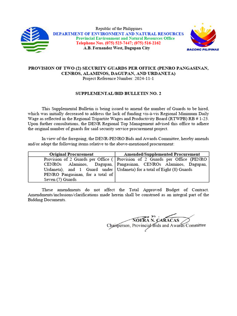 Bid Bulletins Security # 2 | PDF