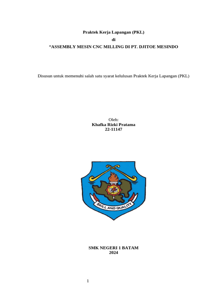 PKL di PT. Djitoe Mesindo Batam | PDF