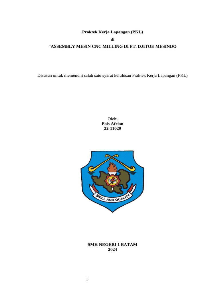 Laporan PKL di PT. Djitoe Mesindo | PDF