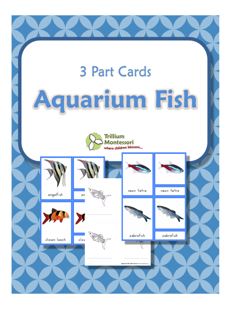 Aquarium Fish 3-Part Cards by Trillium Montessori | PDF